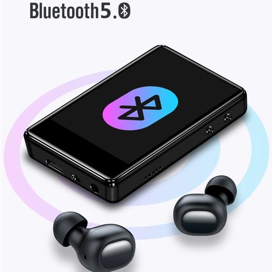 Original Metal Bluetooth 5.0 MP3 Player 2.4 polegadas Tela HiFi Music ...