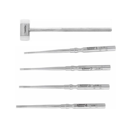 Osteótomo Compactador Reto C/4 Peças + Martelo Cirúrgico - Thimon ...