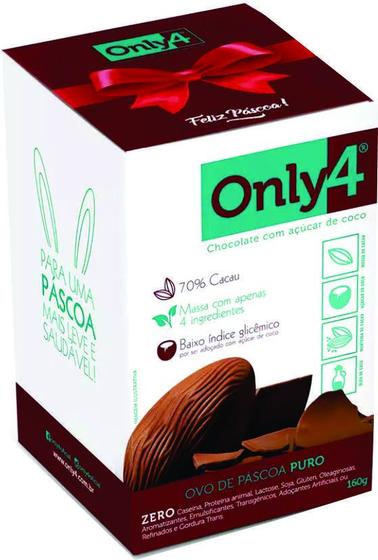 Ovo Páscoa Only4 Puro 160G - Tudo Zero Leite - Ovo de Páscoa - Magazine ...