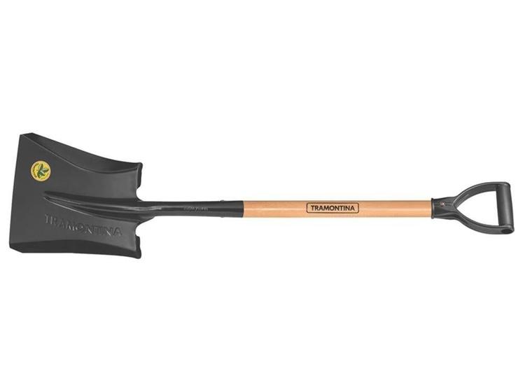 Pa quadrada metalica 472 20 cabo madeira de 71cm e empunhadura plastica ...