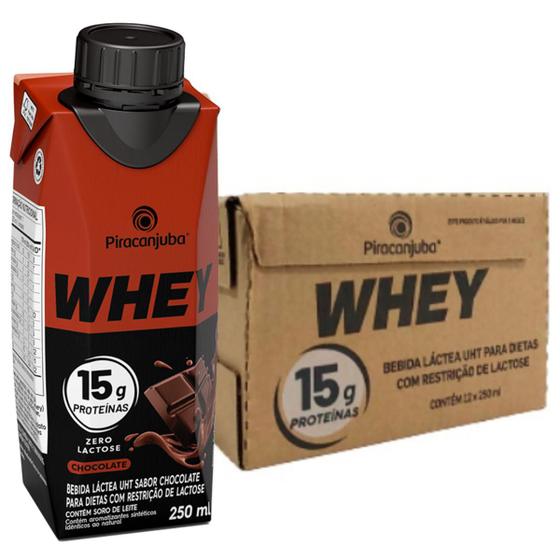 Pack 12 unidades Bebida Láctea Whey 15g de Proteína Piracanjuba Zero ...