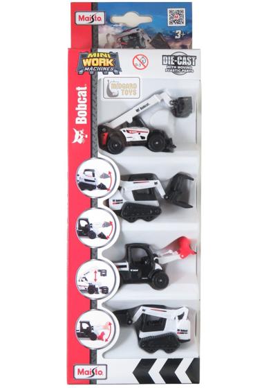 Pack 4 Miniaturas de Construção - Bobcat - Mini Work Machines - 1/64 ...