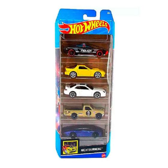 Pack 5 Hot Wheels - HW NIGHTBURNERZ - HFV93 - Mattel - Carrinho de ...