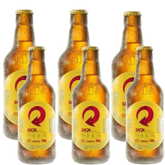 Pack 6 Cerveja Skol Pilsen Garrafa 300ml - Kit Cerveja - Magazine Luiza