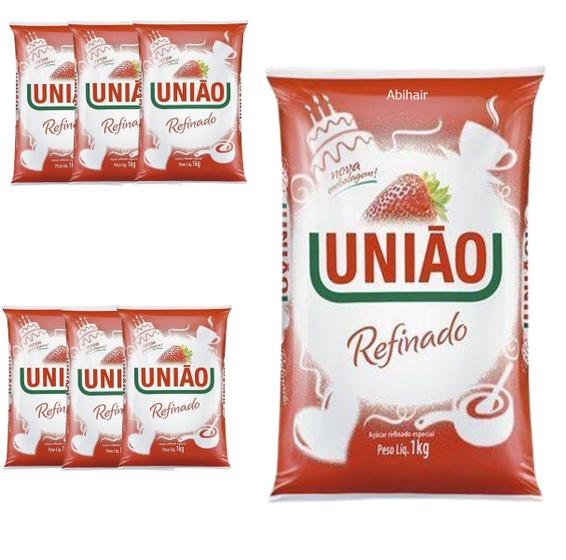 PACK C/ 5 PCT Açúcar Refinado pacote 1kg - União ATACADO REVENDA ...