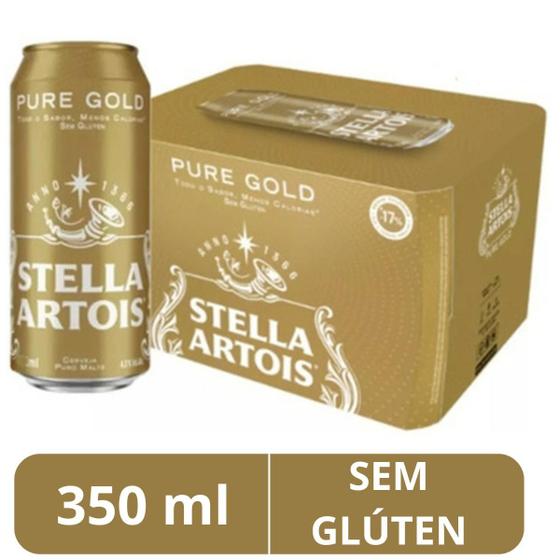 Pack Cerveja Stella Artois Pure Gold Sem Glúten Lata 350ml - Kit ...