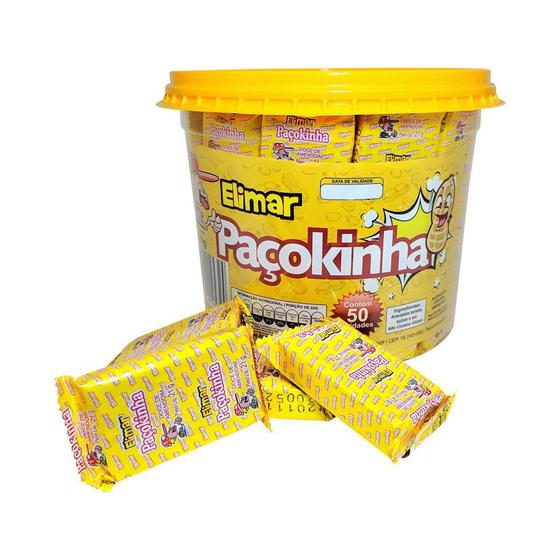 Paçokinha 1,050g Doce Paçoca quadrada De 21g Caixa Com 50 Un - Elimar ...