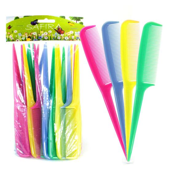 Pacote 24 Unidades Pentes Profissional Safira Cabo Ponta Fina ...