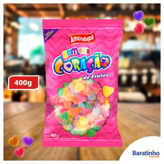 Pacote Bala de Goma Jujuba Sortida Coração de Fruta Amendupã - Balas ...