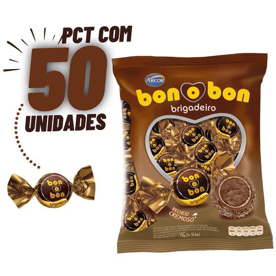 Pacote Bombom Bonobon Brigadeiro Com 50 Unidades - Arcor - Bombom ...