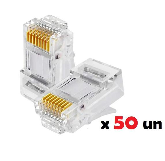 Pacote C/50 Conectores Rj45 Cat6 Macho Alta Qualidade - DEX - Outros ...