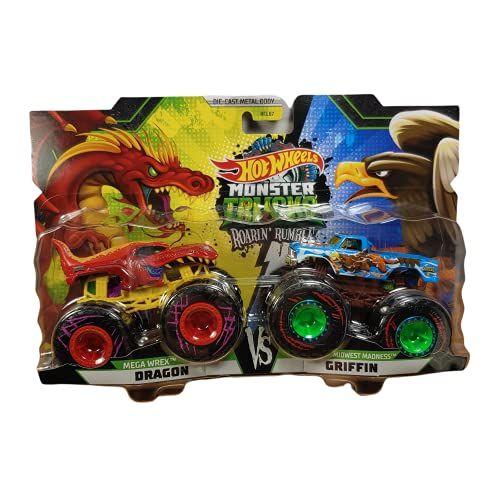 Pacote duplo Monster Trucks, Mega Wrex Dragon vs Midwest Madness ...