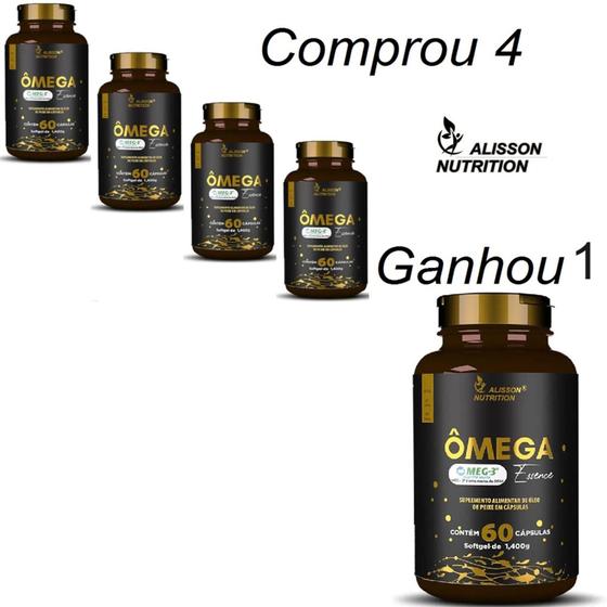 Pague 4 Leve 5 Ômega 3 Essence 60 cápsulas softgels Selo Meg-3 ...