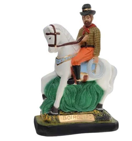 Pai Boiadeiro A Cavalo Imagem Umbanda Gesso Escultura 20 Cm - Luz Na ...