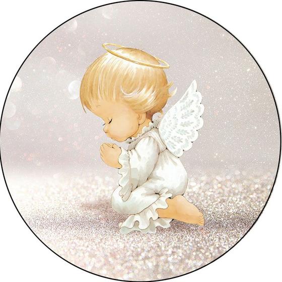 Painel 3D Anjinho Batizado Tecido Sublimado com Elástico - BemChique - Painel de Festas ...