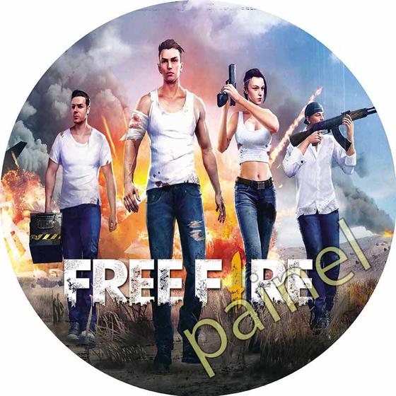 Painel 3D Free Fire Redondo Tecido Malha Sublimado - BemChique - Painel ...