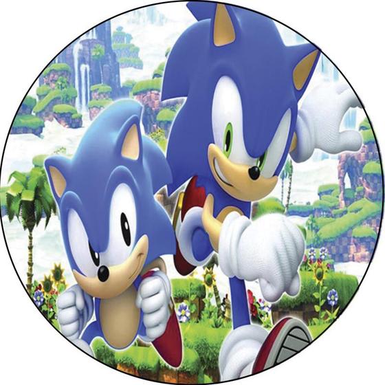 Painel 3D Sonic Redondo Tecido Malha Sublimado Elástico - BemChique ...