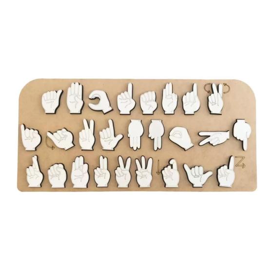 Painel Alfabeto Em Libras De Encaixe Madeira Grande - Brinque E Leia ...