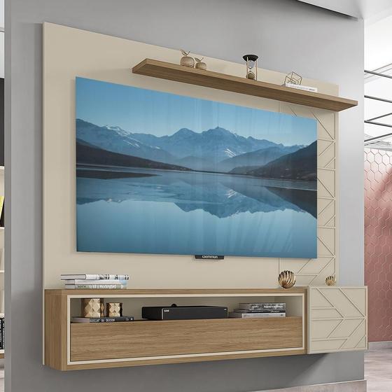 Painel Bancada Para TV 70 Polegadas Prisma Off White Buriti - CAEMMUN - Painel para TV ...