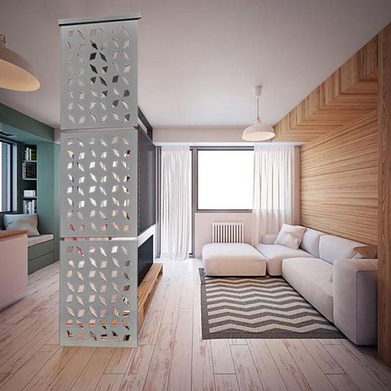 Painel Biombo Divisória Ambiente Decorativo 70x245 Branco - Casa ...