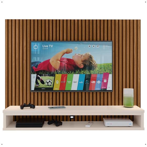 Painel Cissa Tv 32 36 39 40 42 46 47 50 Polegadas Prateleira Inferior Nicho Decorativo Suspenso ...