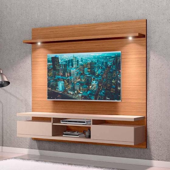 Painel Com Led Tv 60 Polegadas Susp Verona 1.80 Noce Off White Casa D ...