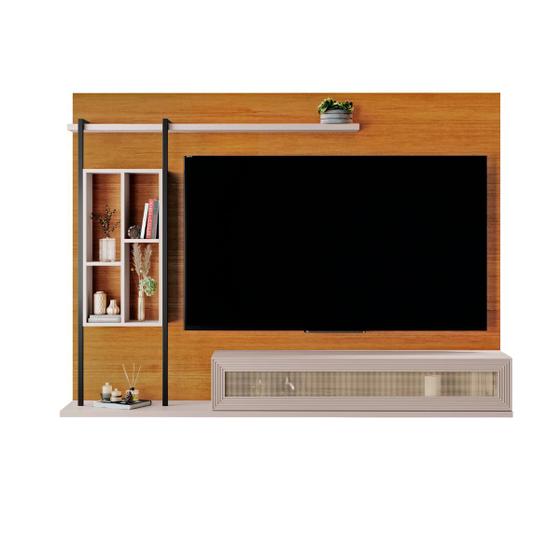 Painel com Suporte para TV até 60 Polegadas Autêntico JCM Cinamomo / Off White - Painel para TV ...
