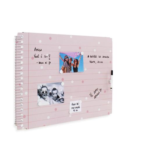Painel De Escrever Formato Caderno Rosa Caneta E Imã 43X60Cm - Geguton ...