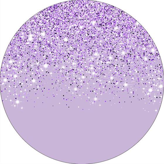 Painel De Festa Redondo 1,50x1,50 - Efeito Glitter Lilás Caindo 060 - Via Cores - Painel de ...