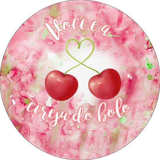 Painel De Festa Redondo 1,50x1,50 - Você é a Cereja do Bolo 004 - Via Cores - Painel de Festas ...