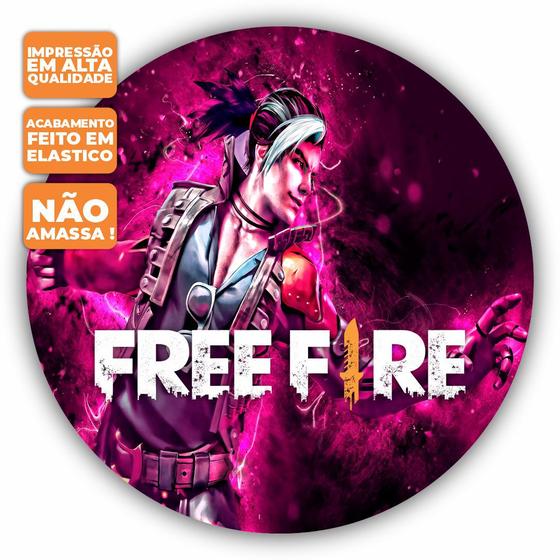 Painel de Festa Redondo Tecido Sublimado 3D Free Fire - Gol Decor ...