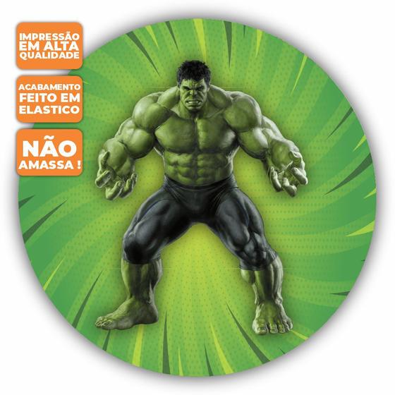 Painel de Festa Redondo Tecido Sublimado 3D Hulk - Gol Decor - Painel ...