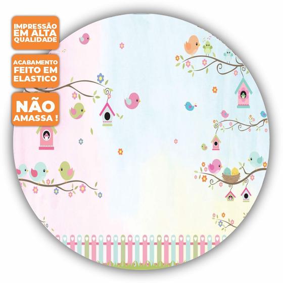 Painel de Festa Redondo Tecido Sublimado 3D Jardim Encantado - Gol ...