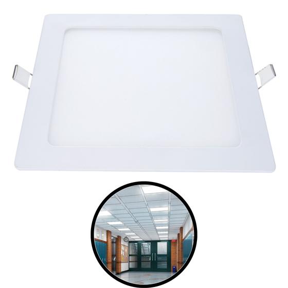 Painel de Led Embutir Quadrado Bivolt 17x17 12w 720 Lumens Amarela ...