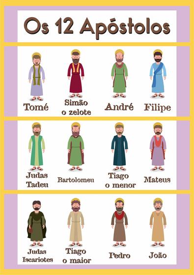 Painel de Lona Bíblico Religioso Catequese Os 12 Apóstolos - 100x070cm ...