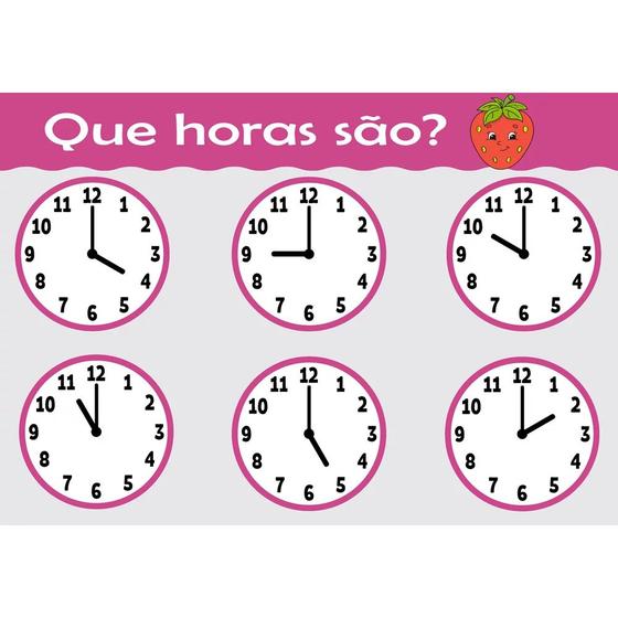 Painel de Lona Escolar Que Horas São -100x070cm - Fabrika de Festa ...