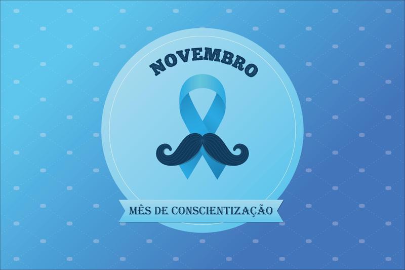 Painel de Lona Novembro Azul Laço Azul e Bigode Desenhado - Fabrika de ...