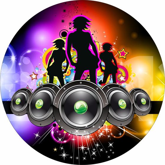 Painel de Lona Redondo Balada Dance Neon - Fabrika De Festa - Painel de ...