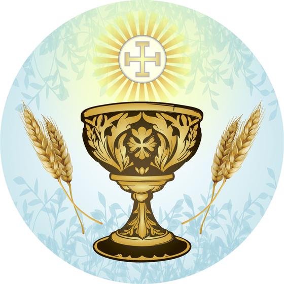 Painel de Lona Redondo Cálice Ornamentado Eucaristia - Fabrika de Festa ...