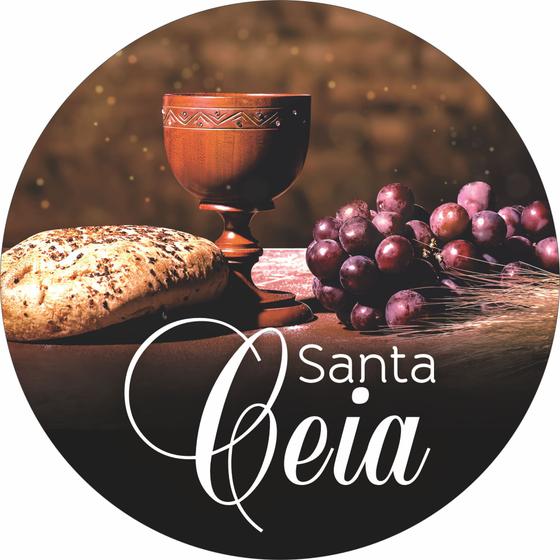 Painel de Lona Redondo Santa Ceia Pão Vinho e Uvas - Fabrika de Festa ...