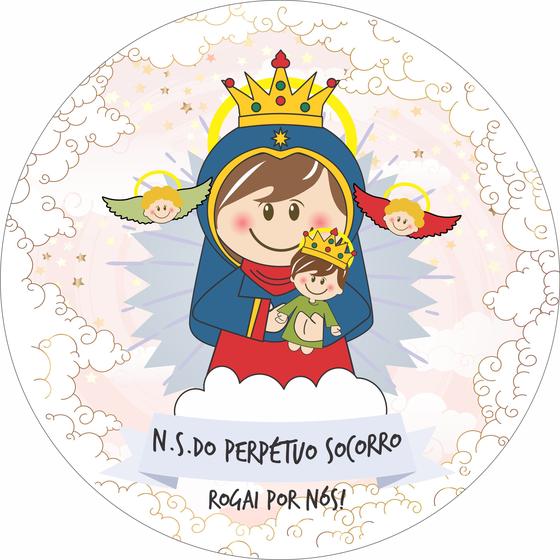 Painel de Tecido Sublimado Redondo Santinhos Católicos Nossa Senhora do ...