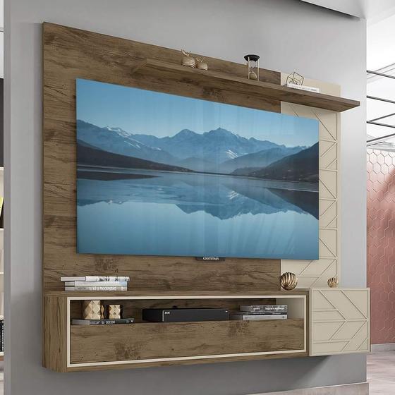 Painel de TV 65 Polegadas Prisma Caemmun Jatoba Off White - Painel para ...