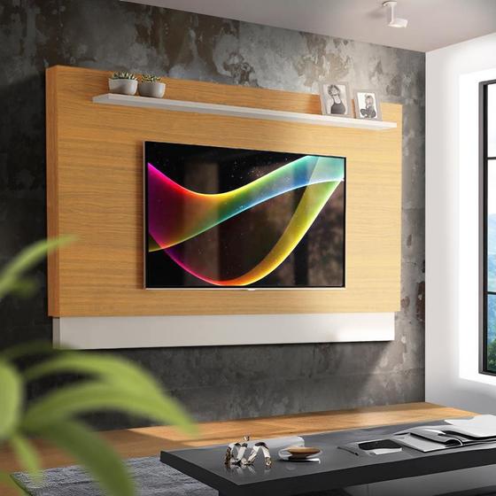 Painel De TV Para Sala 75 Polegadas Mani Freijó Baker Shop JM - Painel ...