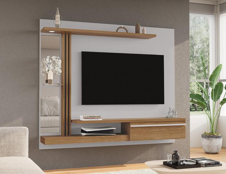 Painel Denver para TVs 55 Polegadas LED Elétrico e Prateleira de Vidro - Móveis Bechara - Painel ...