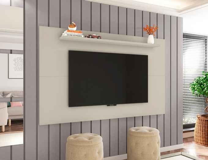 Painel Elegant em Madeira Branco Off-White para TV até 65 Polegadas ...