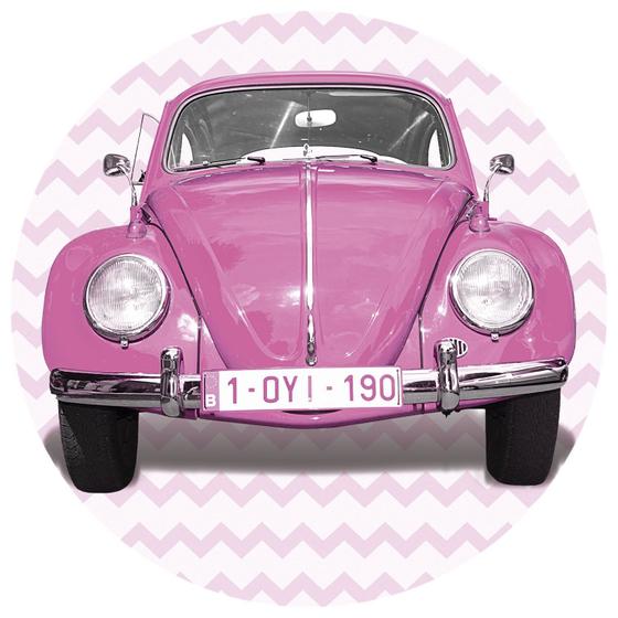 Painel Festa Decoração Redondo Sublimado Fusca Rosa 1,50X1,50-IMPAKTO ...