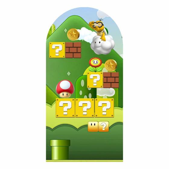 Painel Festa Decorativo Romano Super Mario 3D 180 Cm X 90 Cm - Prime ...
