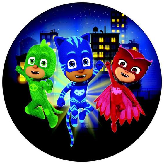 Painel Festa Redondo 3d Pj Masks Estampa Digital Sublimação 1,50M ...