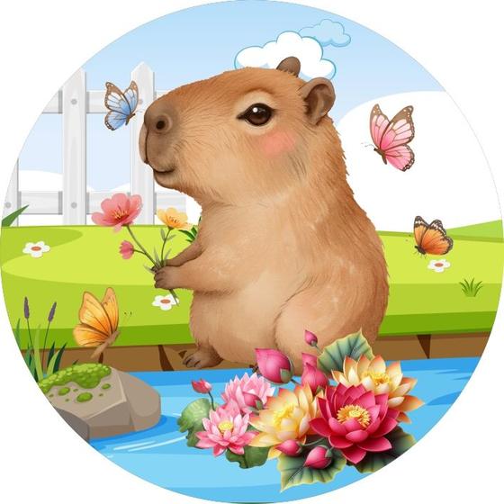 Painel Festa Redondo C/ Elástico 1,50m Capivara - Fadrix - Painel de ...