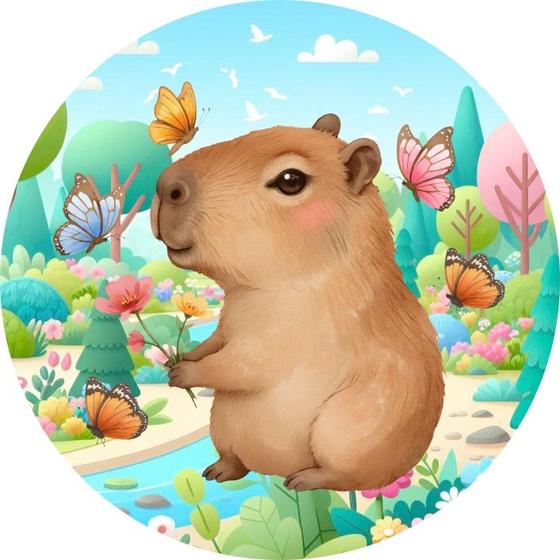 Painel Festa Redondo C/ Elástico 1,50m Capivara - Fadrix - Painel de ...
